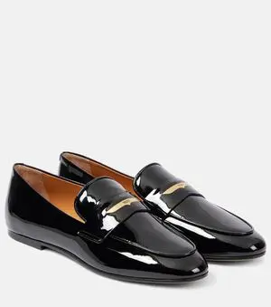TOD'S Patent Leather Loafers - Black