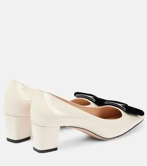 TOM FORD Audrey 55 Bow-detail Patent Leather Pumps - White