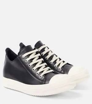 Rick Owens Low Leather Sneakers - Black