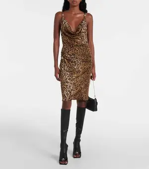 Versace Medusa '95 Leopard-print Draped Top