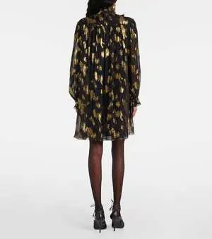 Chloé Ruffled Silk-blend Minidress - Black