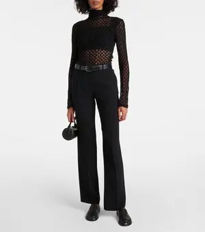 RÓHE Cotton-blend Lace Turtleneck Top