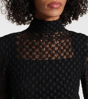 RÓHE Cotton-blend Lace Turtleneck Top