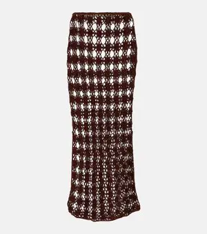 Anna Kosturova Bella Crochet Maxi Skirt - Brown