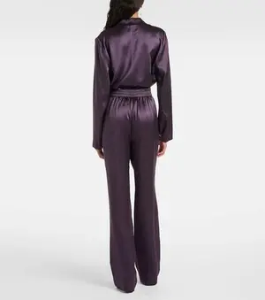 JOSEPH Tova High-rise Wide-leg Silk Pants - Purple