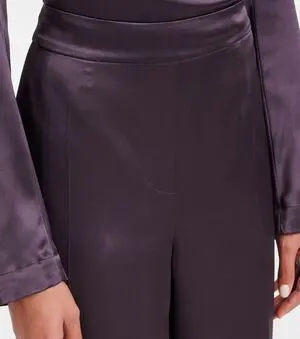JOSEPH Tova High-rise Wide-leg Silk Pants - Purple