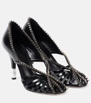 Chloé Leonie Embellished Leather Pumps