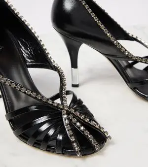 Chloé Leonie Embellished Leather Pumps