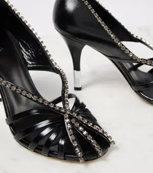 Chloé Leonie Embellished Leather Pumps - Black