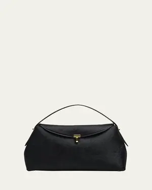 TOTEME T Lock Horsehair Top-handle Bag - Black