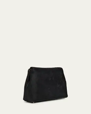 TOTEME T-lock Flap Horsehair Clutch - Black