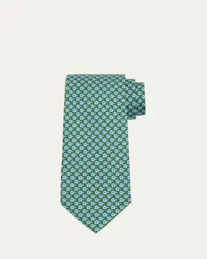 FERRAGAMO Ferragamo Bullseye-Print Silk Neck Tie Fverde