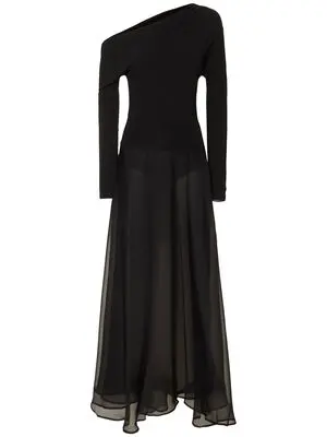 ESSE STUDIOS ESSE STUDIOS Aire Jersey & Tulle Twist Dress - Black