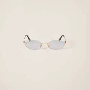 Miu Miu Miu Miu Oval Sunglasses Blue Lenses