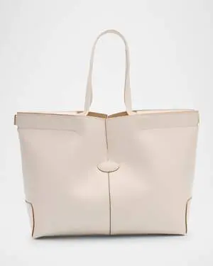 TOD'S Leather Shopping Tote - Bianco Calce