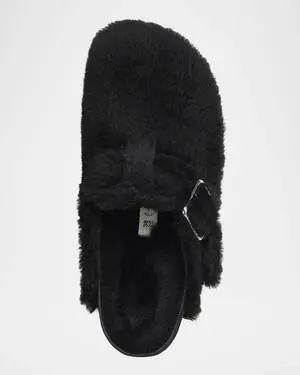 BIRKENSTOCK Boston Shearling Mules - Black