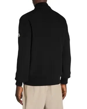 Moncler Wool Knit Quilted Down Combo Cardigan - Black