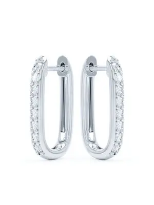 LOEV 14k Recycled White Gold Allday Diamond Hoop Earrings - Silver