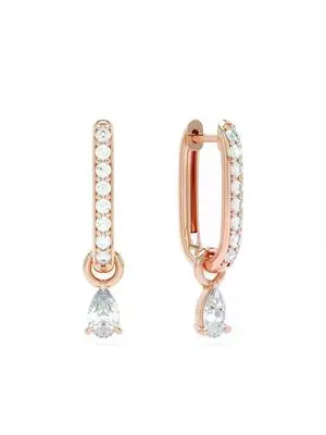 LOEV 14kt Rose Gold Allday Diamond Hoop Earrings - Pink