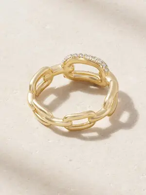 Shay Mini Cable Link 18-karat Diamond Ring