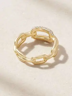 Shay Mini Cable Link 18-karat Diamond Ring