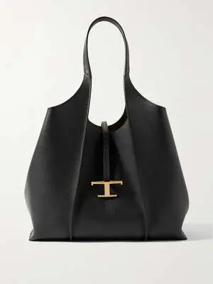 TOD'S Large Textured-leather Shoulder Bag