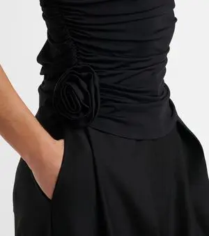 Magda Butrym Floral Appliqué One-shoulder Top - Black