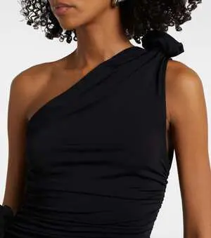 Magda Butrym Floral Appliqué One-shoulder Top - Black