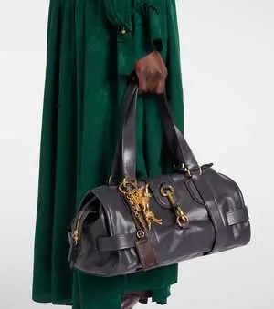 Chloé Kerala 25 Large Leather Shoulder Bag - Black