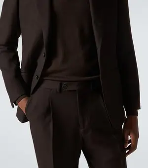 SAMAN AMEL Amo Wool Twill Straight-leg Pants