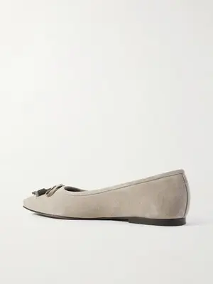Brunello Cucinelli Bead-embellished Ballet Flats - Neutrals