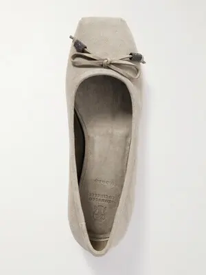 Brunello Cucinelli Bead-embellished Ballet Flats - Neutrals