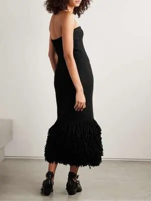 Gabriela Hearst Corus Fringed Cashmere And Silk-blend Midi Dress