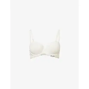 Calvin Klein Attraction Light Line Lace-trim Stretch-woven Balconette Bra - Ivory