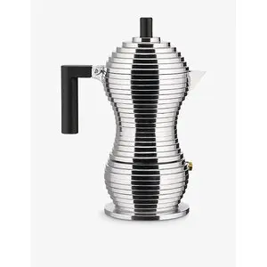 ALESSI Pulcina Espresso 3-cup Coffee Maker - Silver And Black