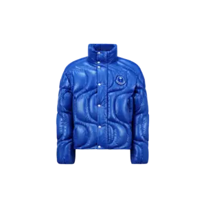 Palm Angels X Moncler Haunani Short Down Jacket - Blue | Editorialist