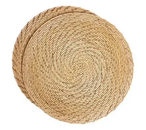 OVERANDBACK Over&back Set Of 2 Natural Rattan Round Placema Ts Hand-made - One-color