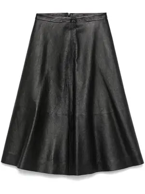 Balenciaga Leather Midi Skirt