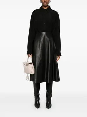 Balenciaga Leather Midi Skirt