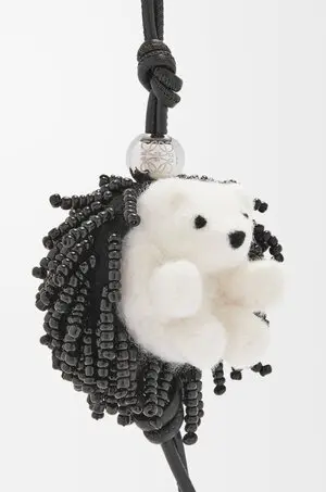 Loewe Hedgehog Charm - Black/soft White