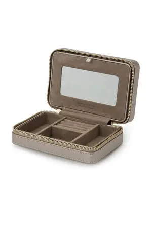 Wolf Palermo Zip Case In Taupe - Pewter