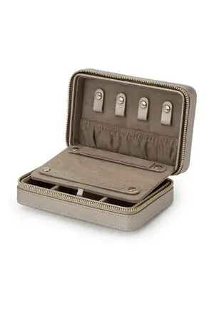 Wolf Palermo Zip Case In Taupe - Pewter