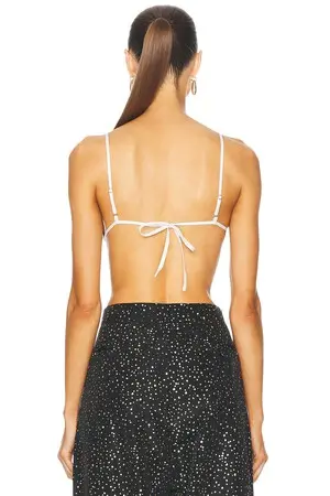 BODE Sequin Spangled Bra Top In White