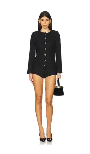 Majorelle Olivia Tweed Romper - Black