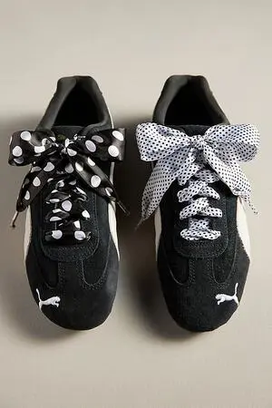 Anthropologie Satin Shoe Laces - Black & White Pattern