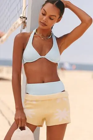 L*Space Savannah High-waisted Ribbed Bikini Bottoms - Light Blue