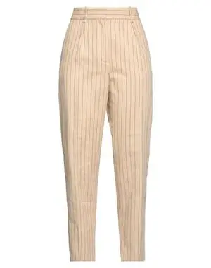 Maje Pinstriped Tapered Leg Pants - Sand