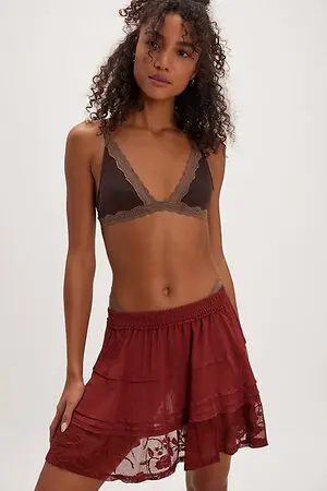 Free People Intimately Garden Flirt Half Slip - Brandy Brown