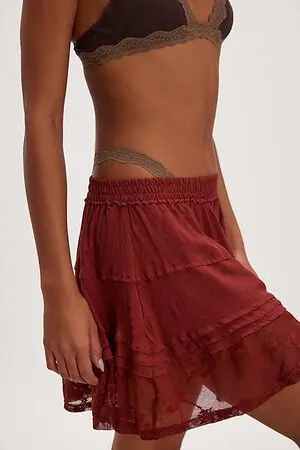 Free People Intimately Garden Flirt Half Slip - Brandy Brown