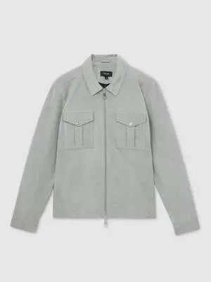 REISS Belle Suede Shirt Jacket